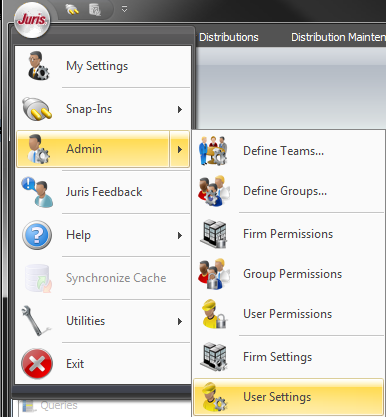 User Settings – Juris Suite