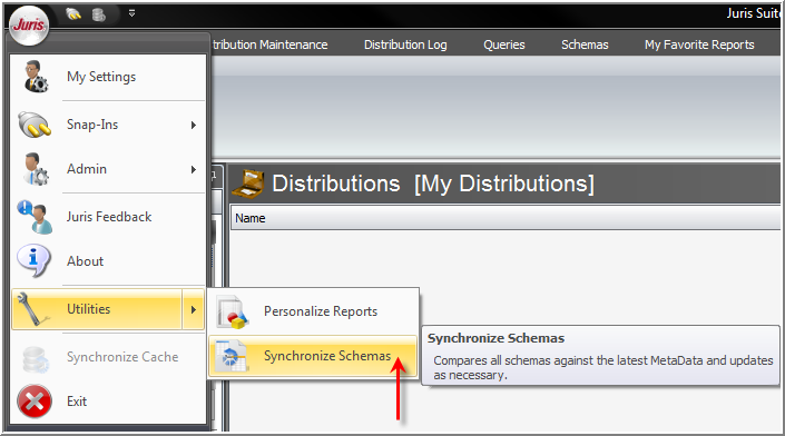 Synchronizing Schemas – Juris Suite