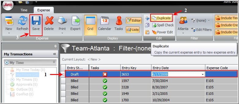 Edit an Expense – Juris Suite