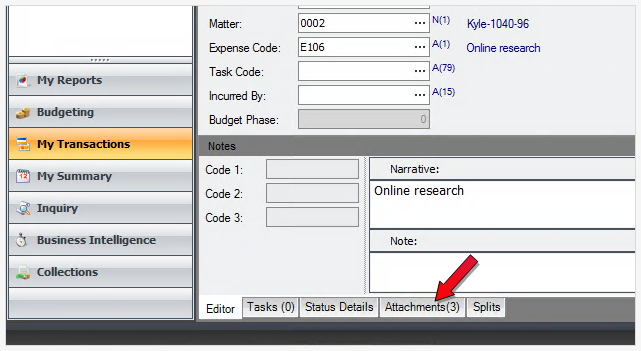 Viewing Expense Attachments – Juris Suite