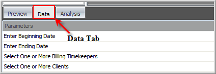 Data Tab – Juris Suite
