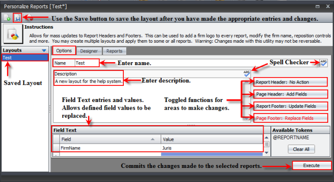 Personalize Reports – Juris Suite