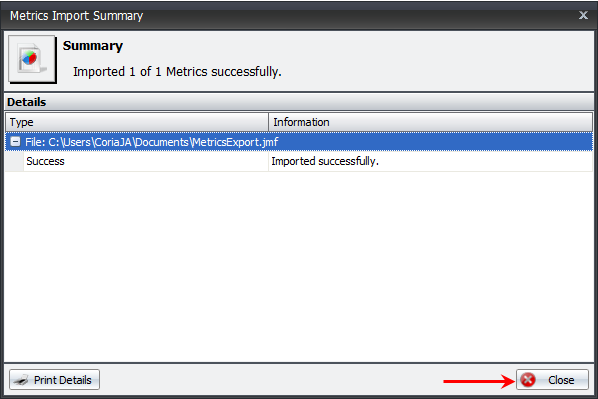 Importing a Metric – Juris Suite