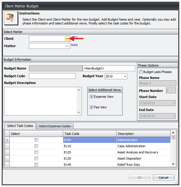 Client/matter lookup is not working (contain vs starts with option ...